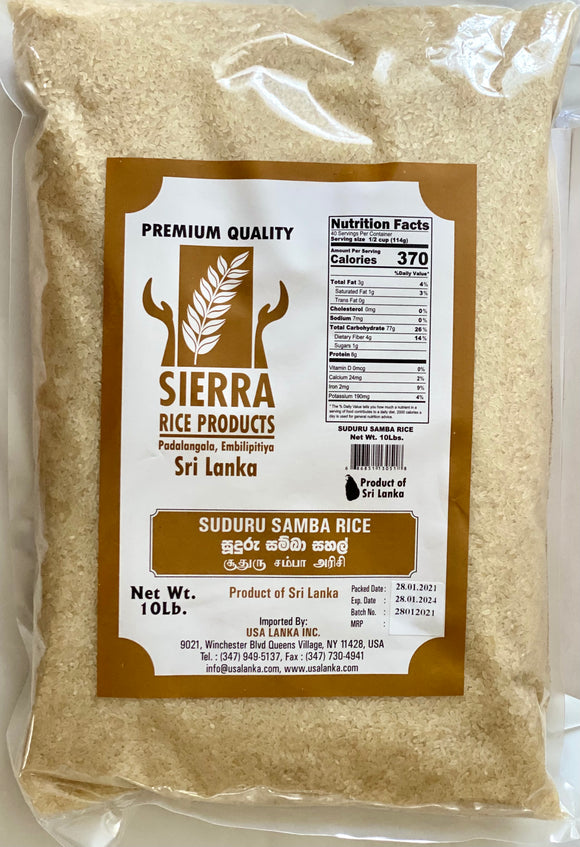 Sierra Suduru Samba Rice - 10lb – MarsD Lanka