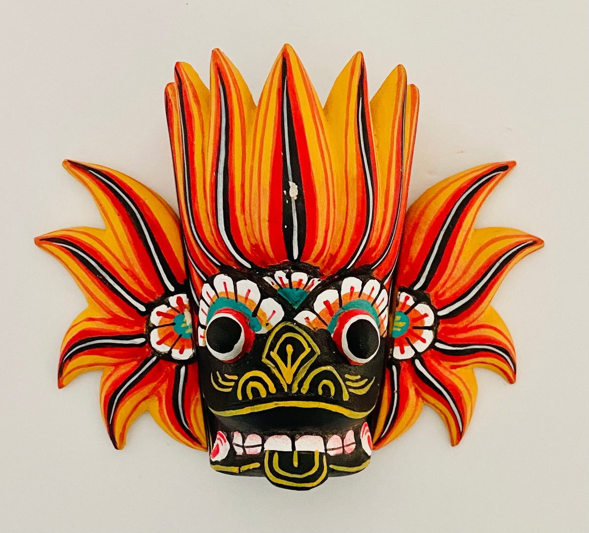Sri Lankan Traditional Wall Decorations (Wooden Mask)-Gini- Raksha-H x ...